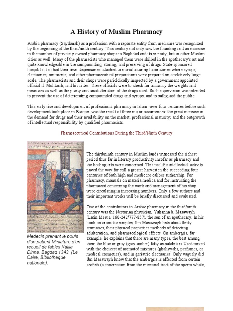 A History of Muslim Pharmacy | Alchemy | Pharmacy