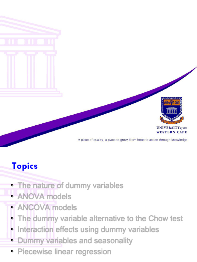 Slides Ch9 Dummy Variable Regressions | PDF | Dummy Variable ...