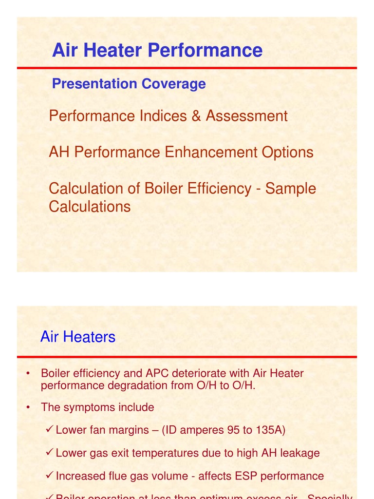 Aph Performance Improvements Pdf Boiler Combustion