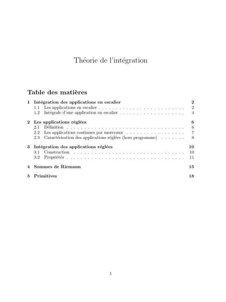 Chapitre 22 _ Théorie de l'Integration | PDF | Limite (mathématiques ...