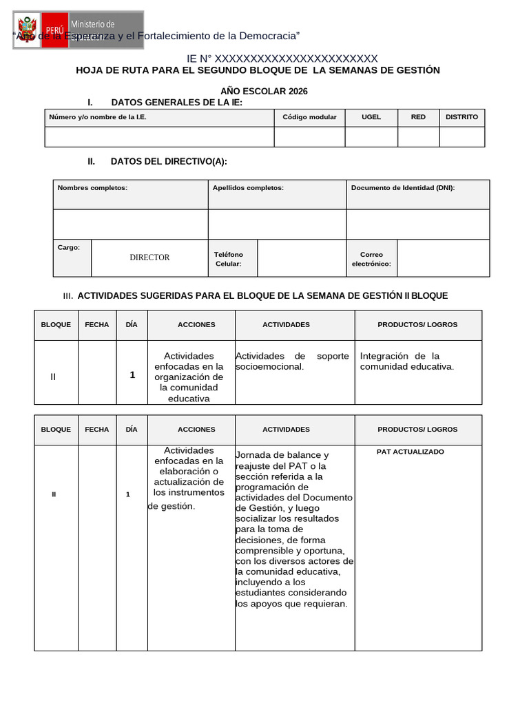 Hoja de Ruta II Bloque _2026 | PDF | Evaluación | Enseñando