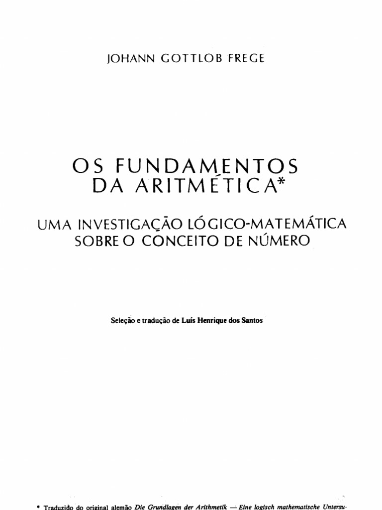 Frege - Os Fundamentos Da Aritmética | PDF | Números | A priori e a ...
