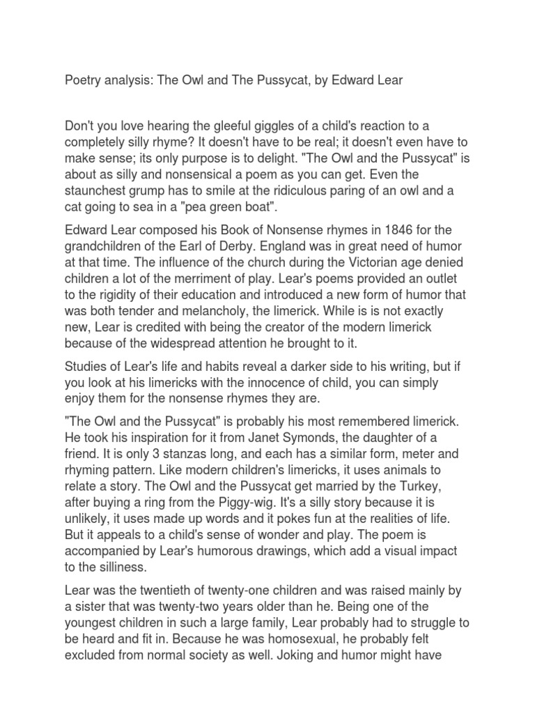 Poetry Analysis | PDF | Limerick (Poetry) | Poetry