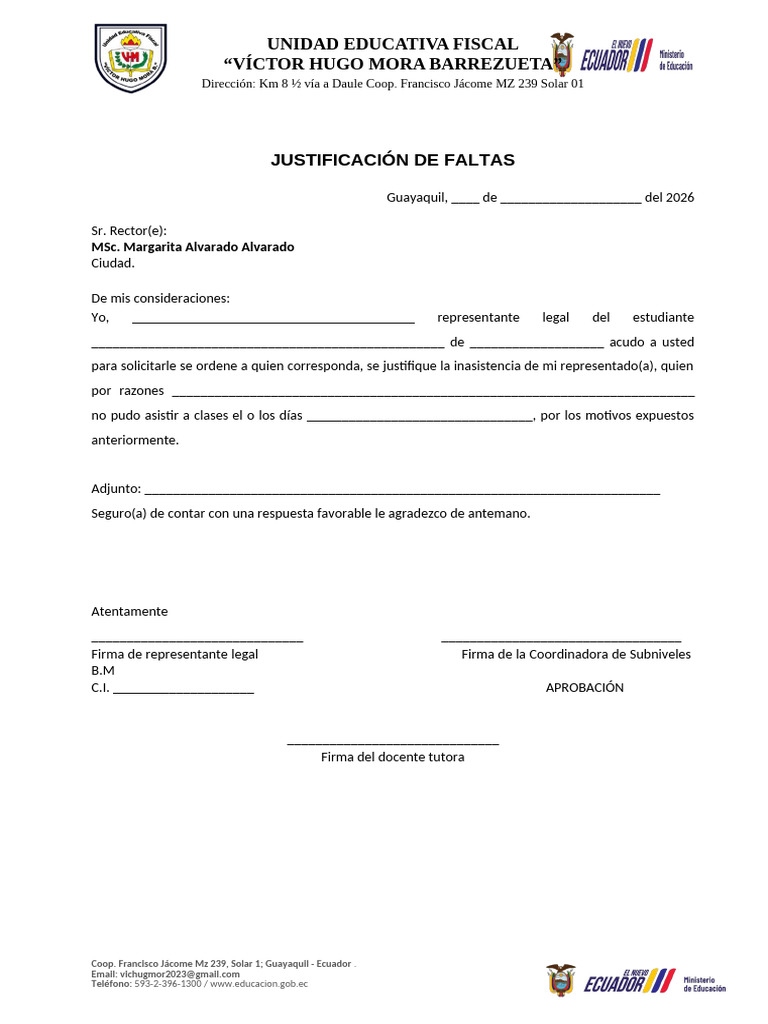 Aprobado - Justificacion de Faltas - 2026-1 | PDF
