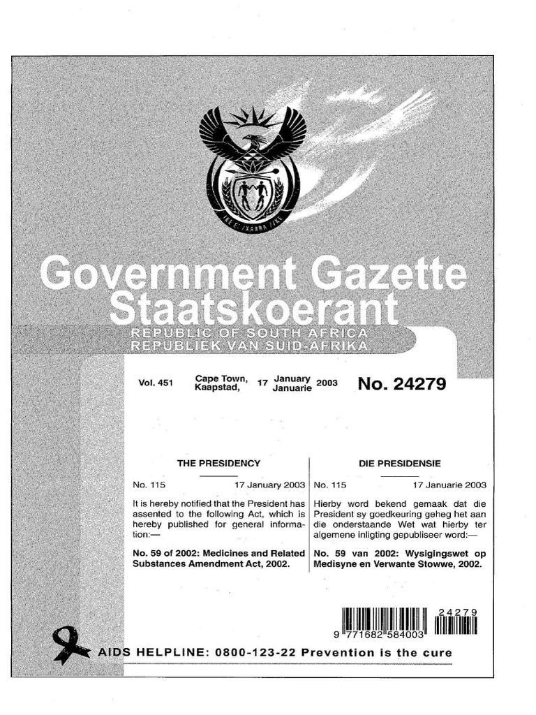 Medicines and Related Substances Amendment Act 2002 | PDF