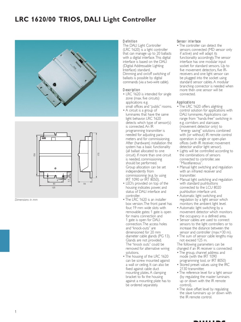 PHILIPS - Trios Dali Light Controller | PDF | Electrical Connector ...