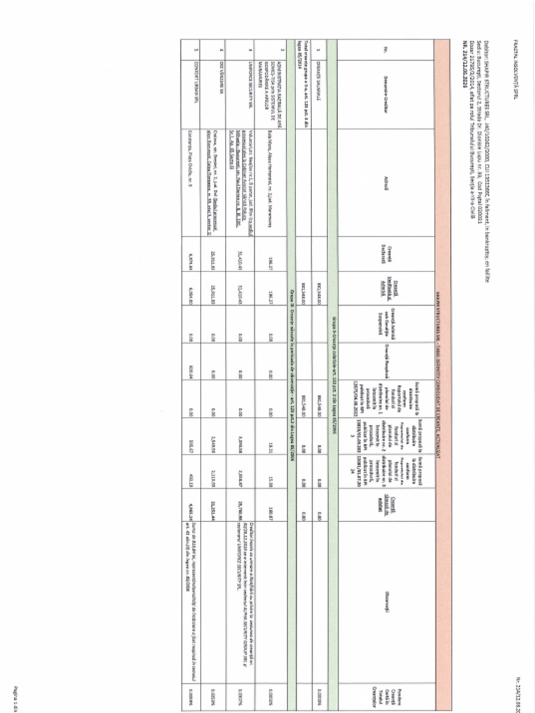 6558 Shapir Tabel Definitiv Consolidat de Creante Actualizat | PDF