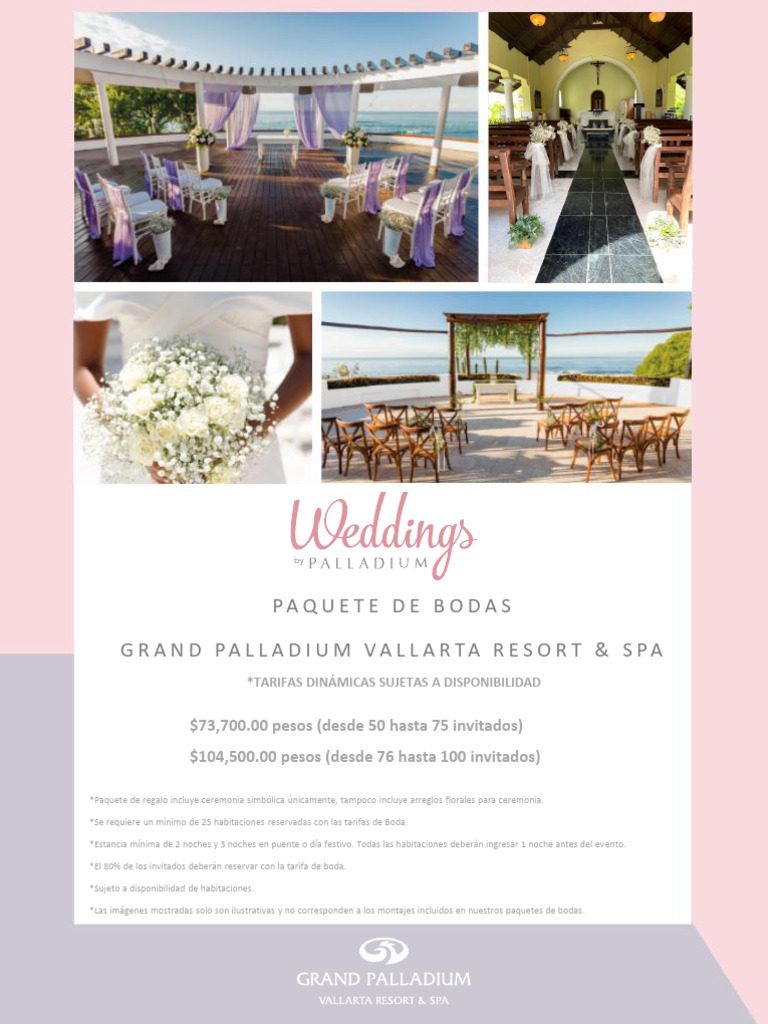 Paquete de Bodas. Hotel Grand Palladium | PDF | Boda | Cena