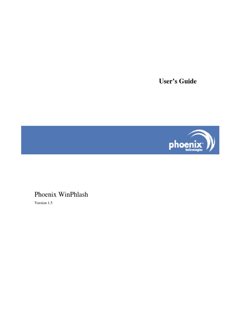 Phoenix Winphlash Utility User's Guide | PDF | Bios | Microsoft Windows