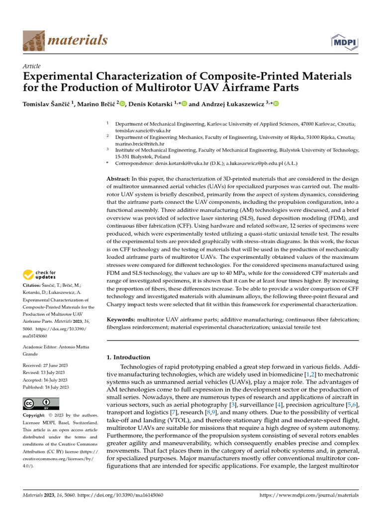 Sancic 2023 Experimental Characterization of Composite-Printed ...