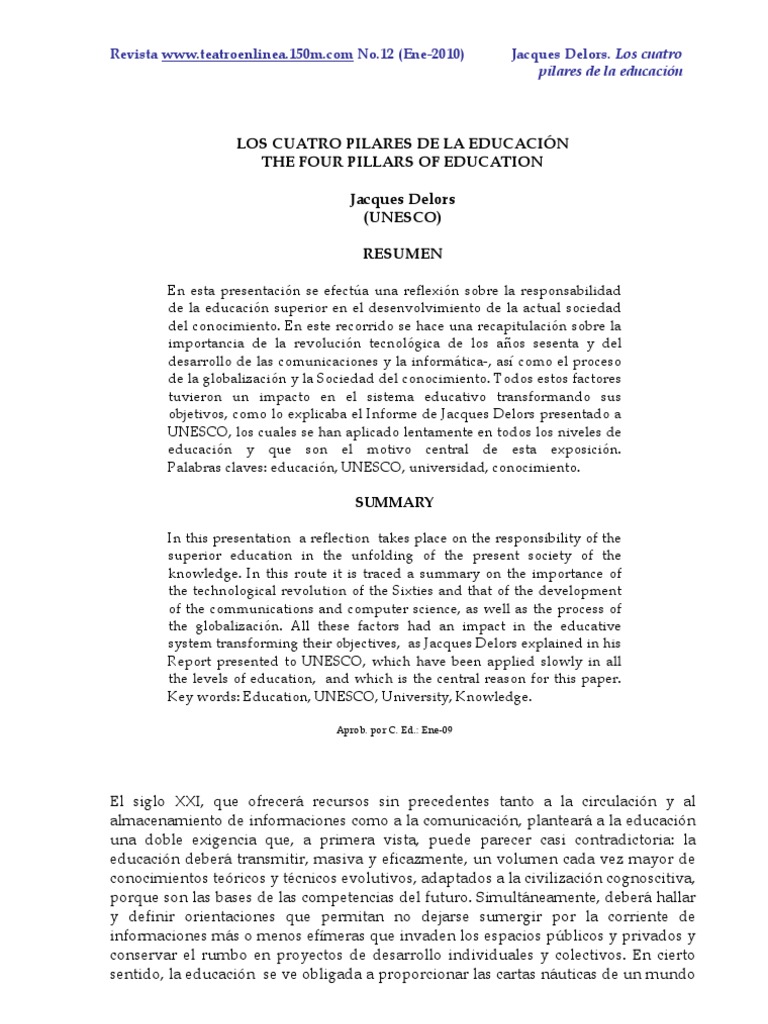 LOS+CUATRO+PILARES+DE+LA+EDUCACIÓN+-+delors+unesco | Aprendizaje ...