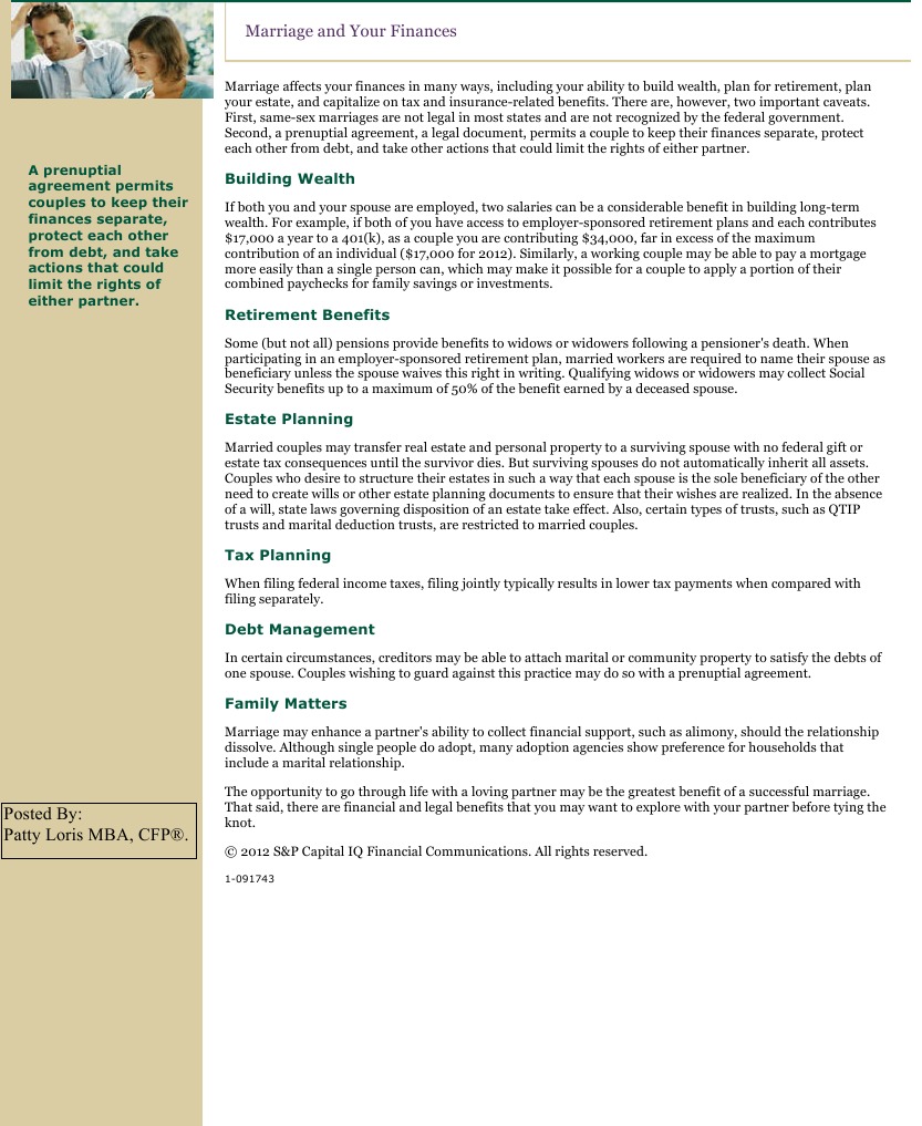 Marrige and Your Fiances | PDF | Marriage | Pension