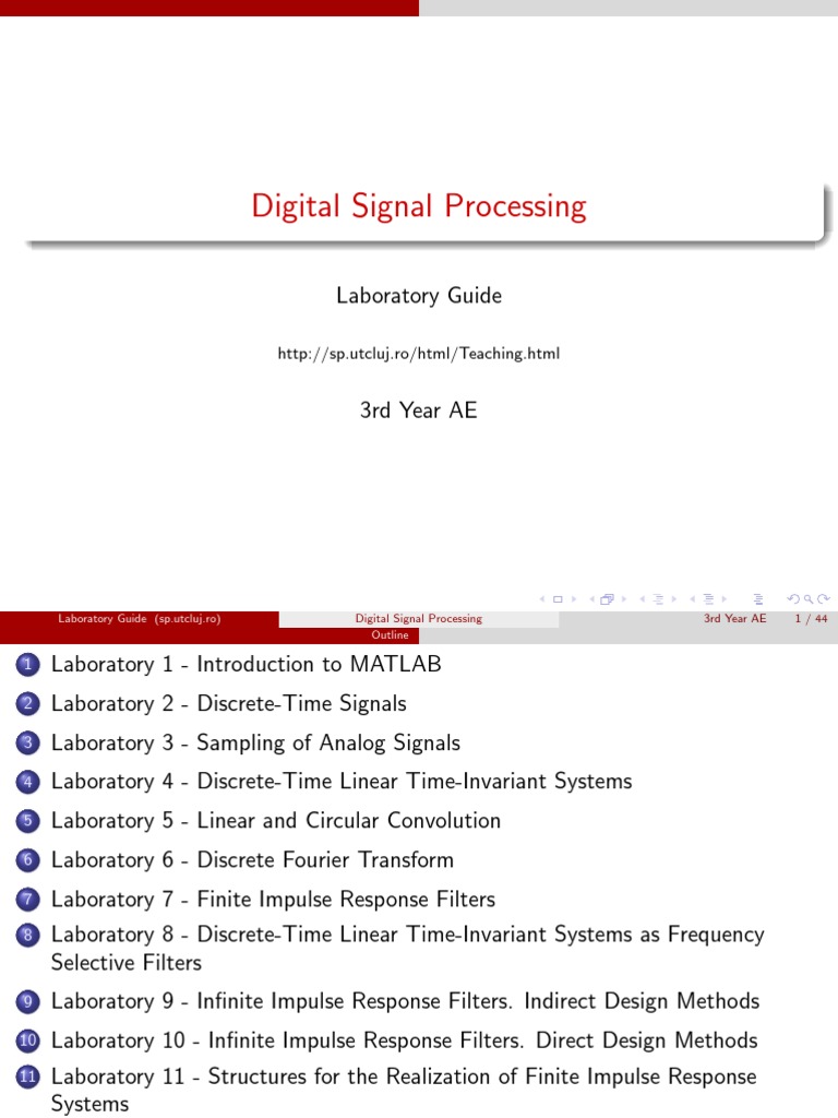 DSP Laboratory Guide 20feb2012 | PDF | Discrete Fourier Transform ...