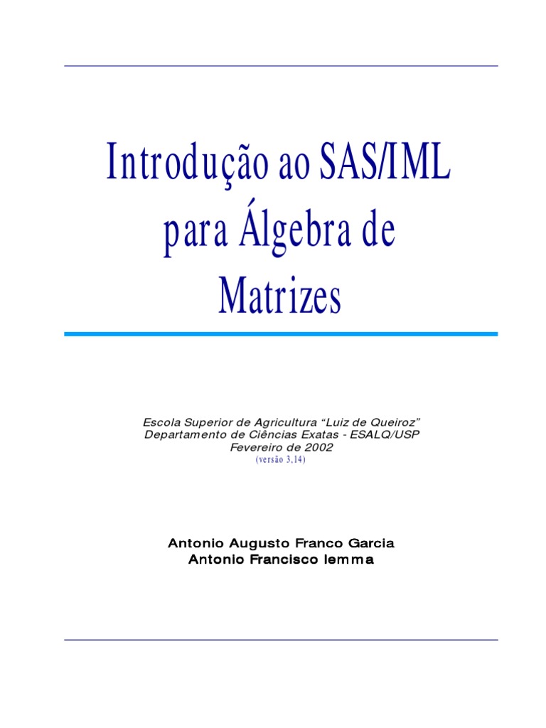 Apostila Proc Iml | PDF | Matriz (Matemática) | Autovalores e autovetores