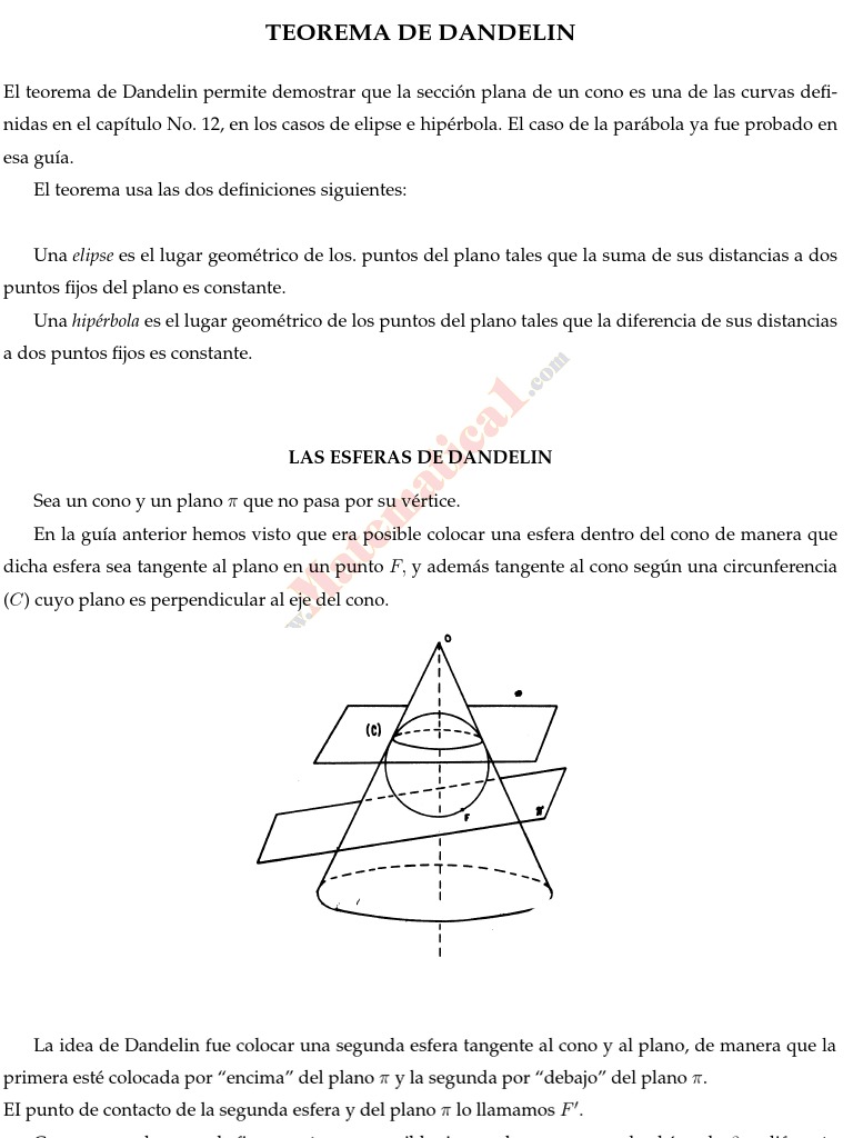 Teorema de Dandelin | PDF | Elipse | Esfera