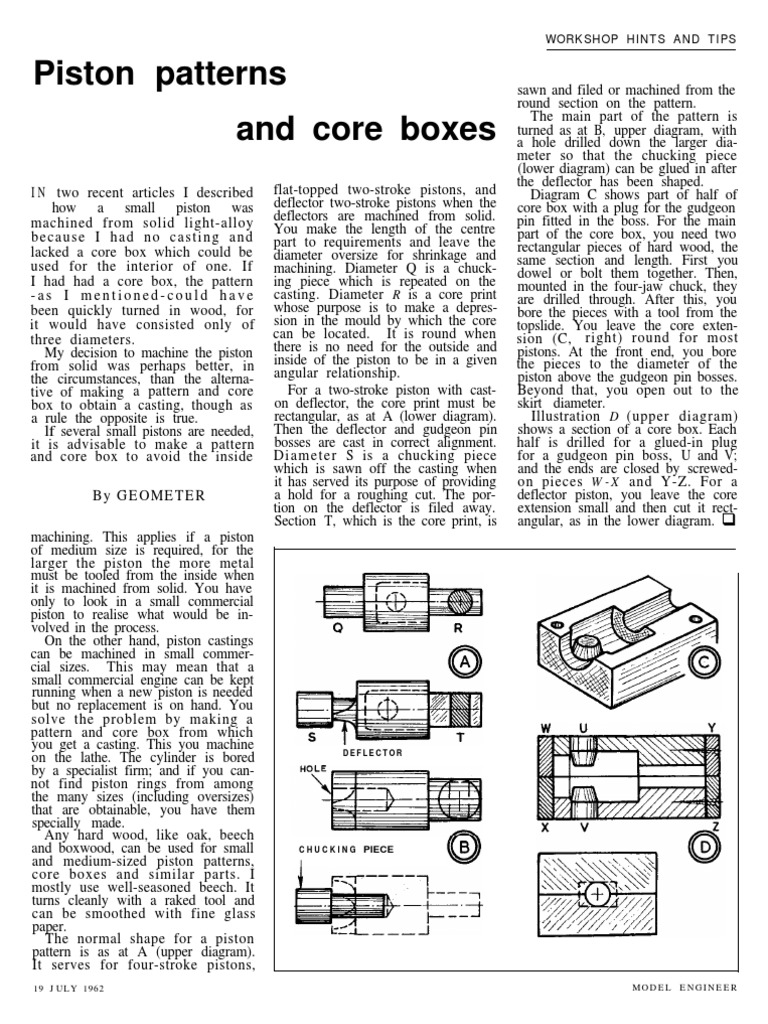 3184-Piston Patterns & Core Boxes | Download Free PDF | Piston | Machining