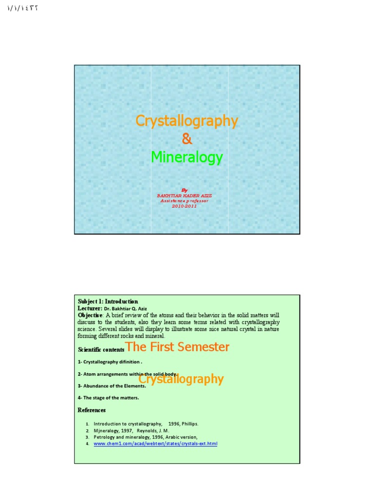 Crystallography Crystallography: Mineralogy Mineralogy | PDF | Ion ...