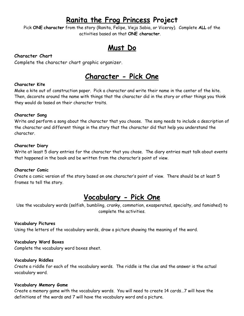 Ranita the Frog Princess Project Guide | PDF | Linguistics | Cognition