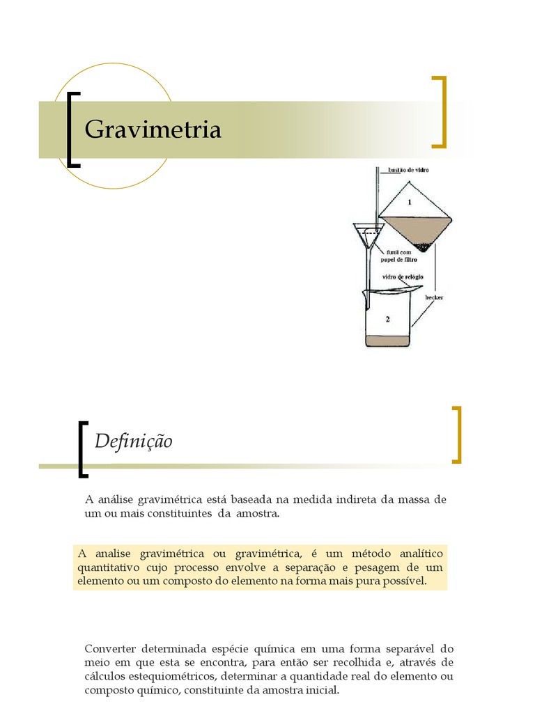 Aula 2 - Gravimetria | Filtration | Solubility