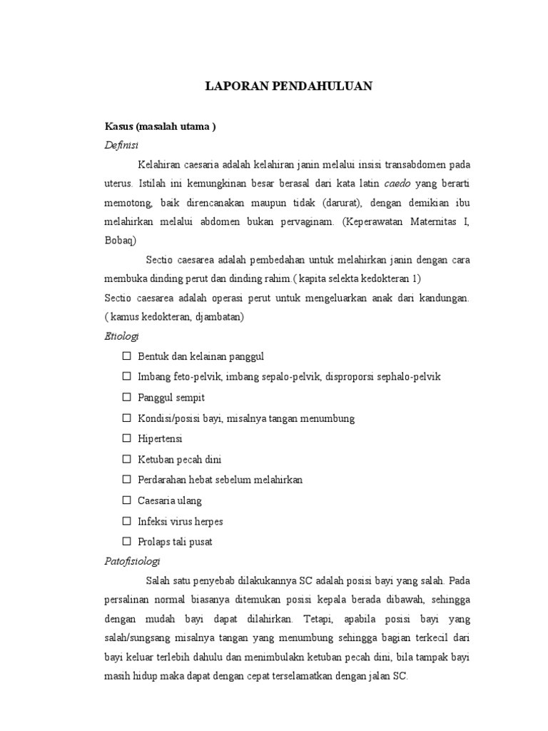 Askep Sectio Caesarea | PDF