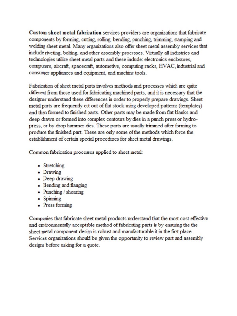 Sheet Metal Design Calculations | PDF