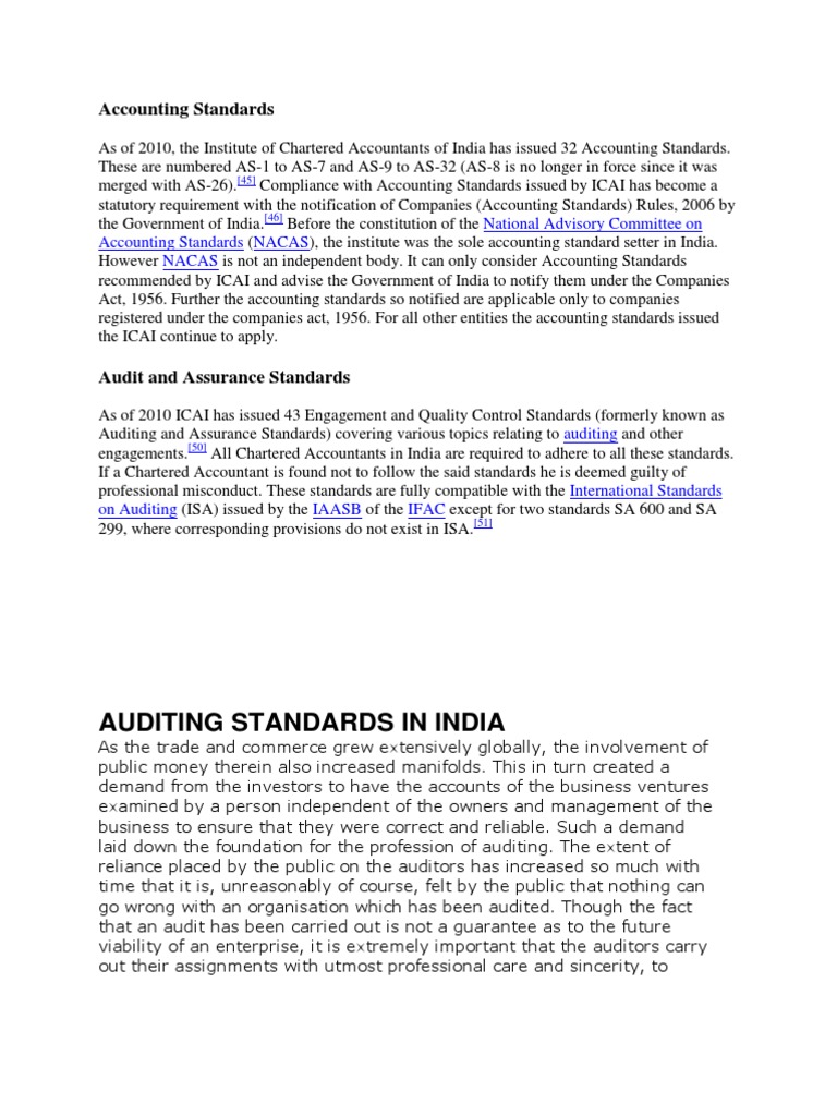 Auditing Standard in India | PDF | Accounting | Government