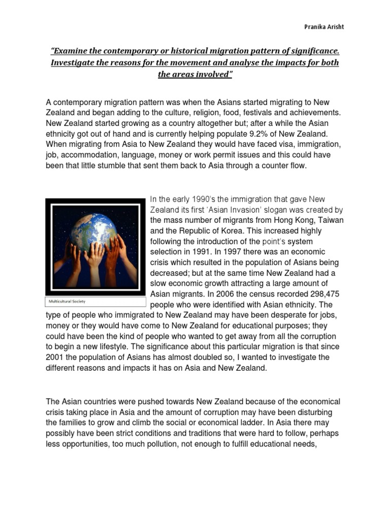 Migration Essay | Human Migration | New Zealand