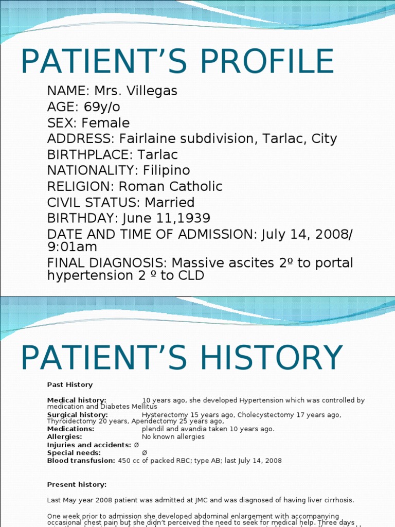Patient Profile and History | PDF | Hypertension | Health Care
