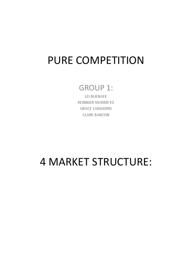 Pure Competition: Group 1 | PDF