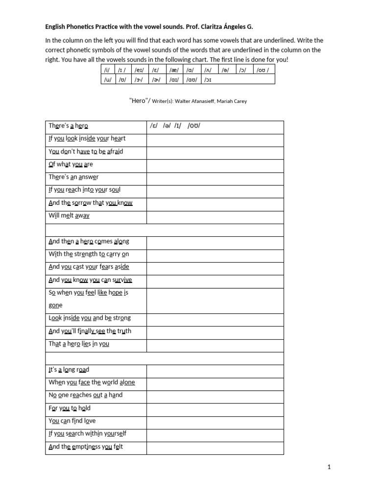 English Phonetics Exercise | PDF | Vowel | Phonetics