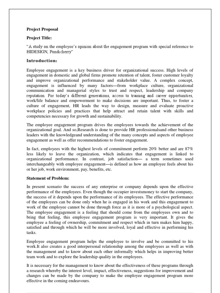 Project Proposal Project Title | PDF | Employment | Behavioural Sciences