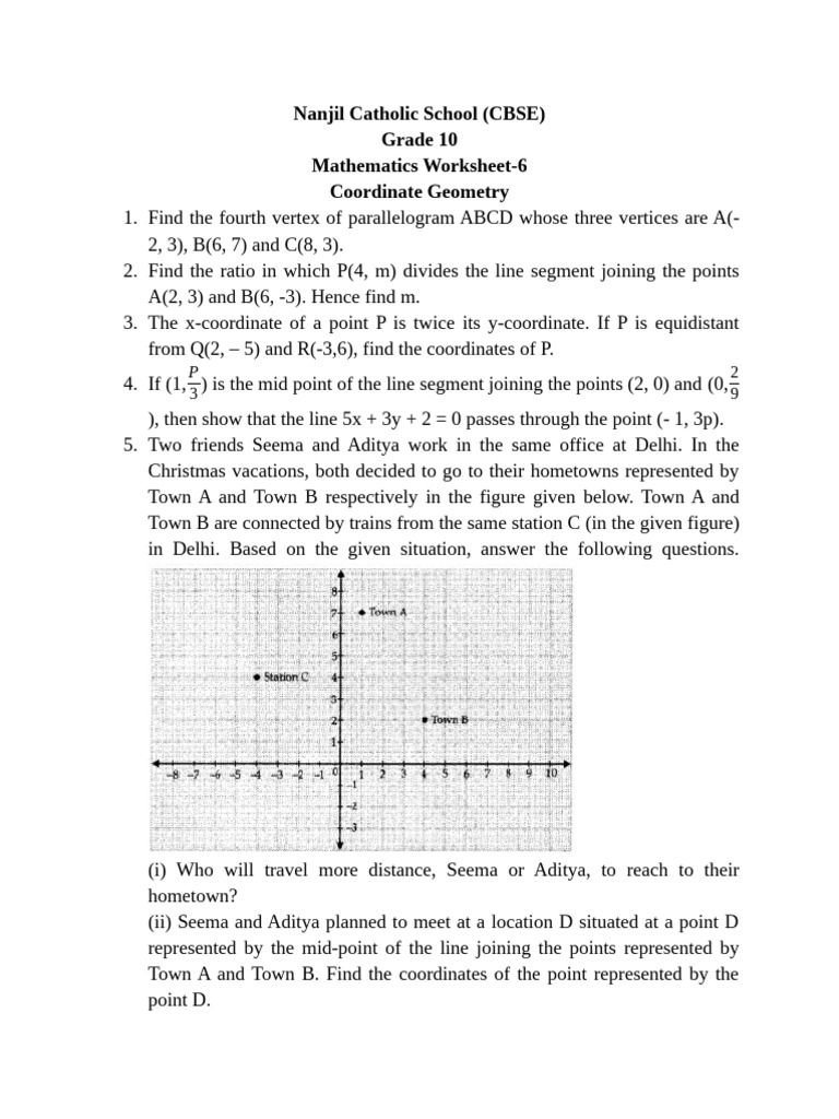 Grade 10 Maths Worksheet 6 | PDF