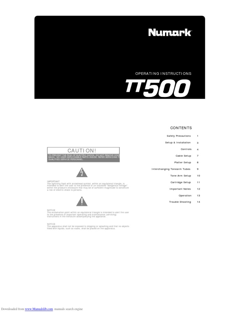 Numark tt500 | PDF | Phonograph | Gramophone Record