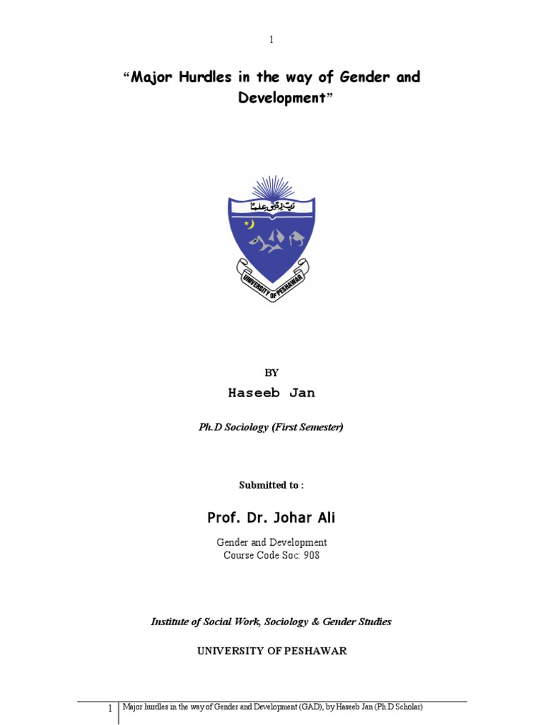 Assignment On Gender Inequality | PDF | Gender And Development | Gender