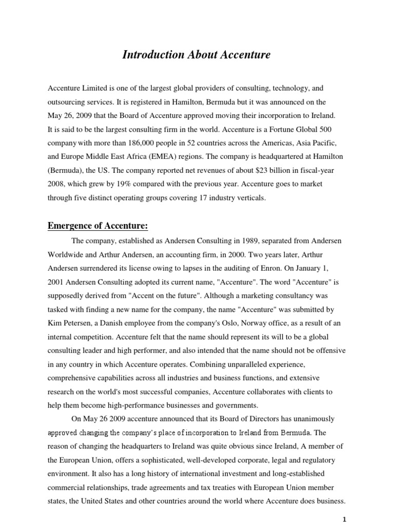 Accenture Global Consulting Overview Pdf Accenture Swot Analysis
