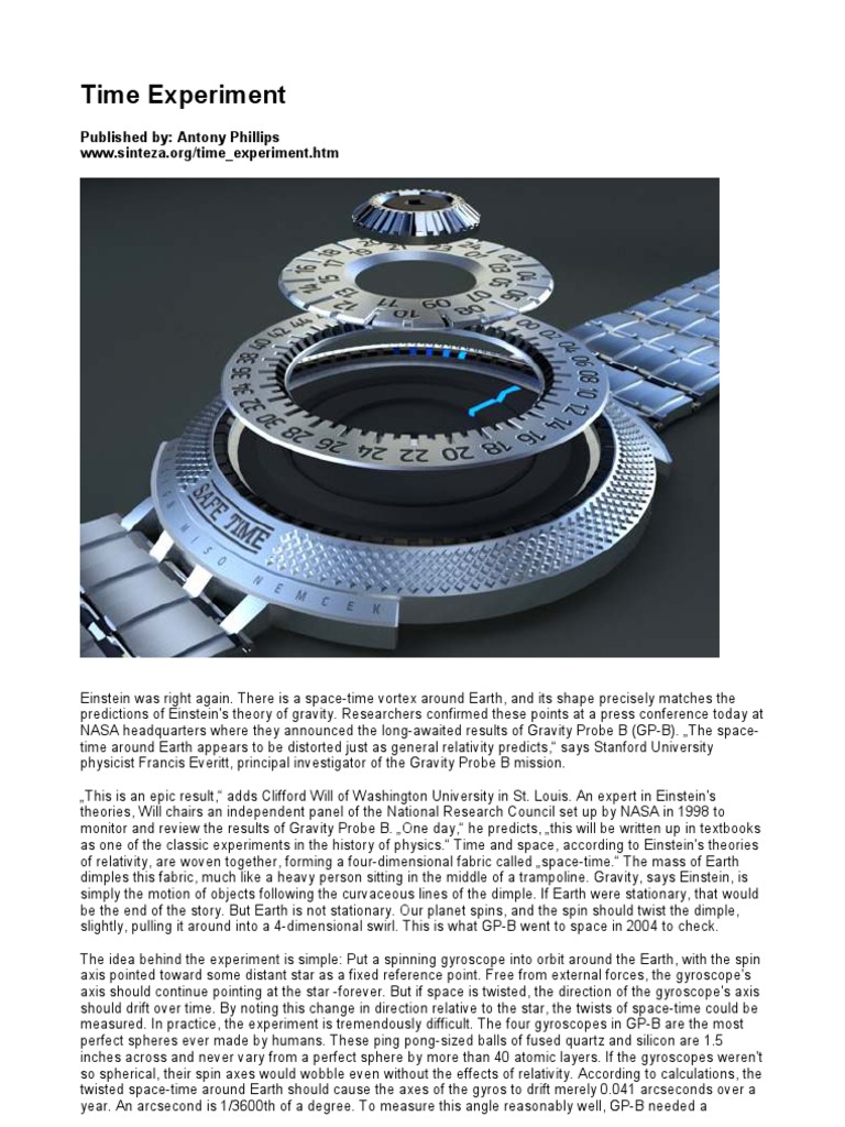 Time Experiment | PDF | Gyroscope | General Relativity