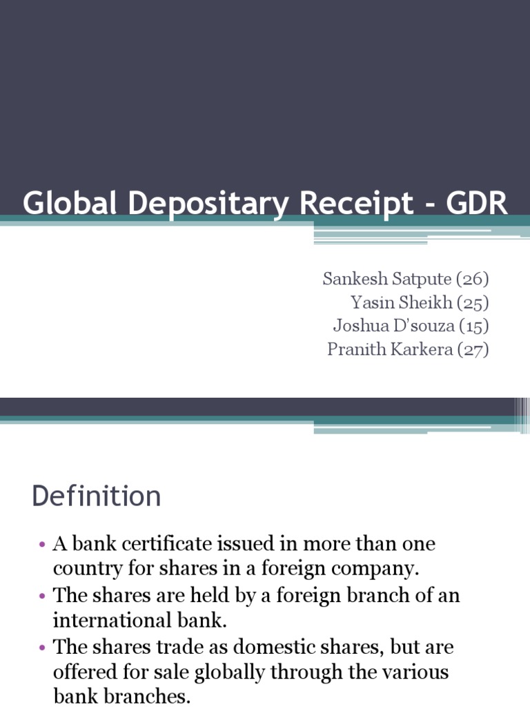 Global Depositary Receipt - GDR | PDF | American Depositary Receipt ...