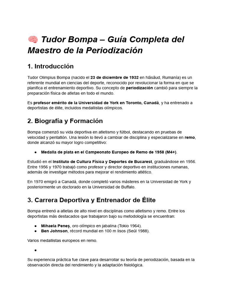 ? Tudor Bompa – Guía Completa del Maestro de la Periodización | PDF