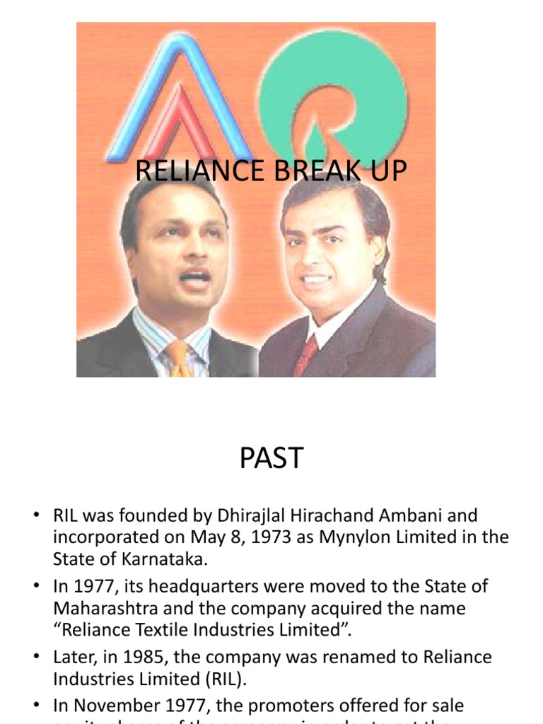 Reliance Industries History & Split | PDF