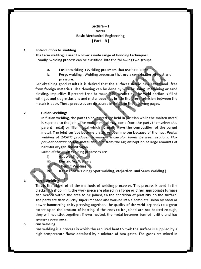 Lecture - 1 Notes Basic Mechanical Engineering (Part - B) 1 ...