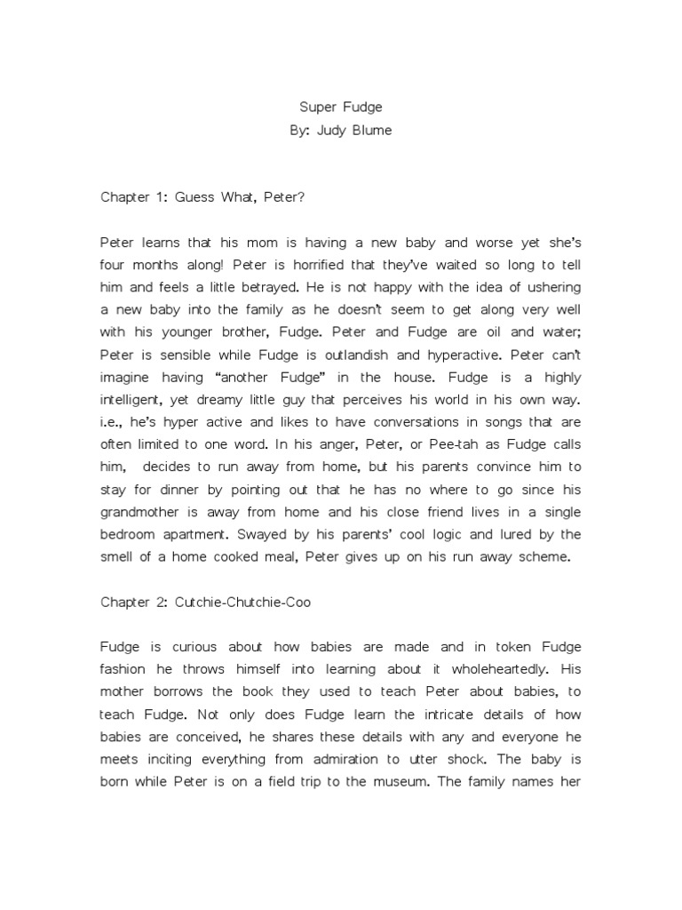 Superfudge Summary | Download Free PDF | Santa Claus | Anger