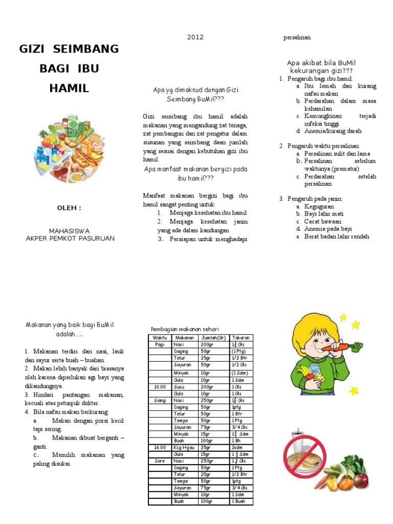 Leaflet Gizi Bumil | PDF