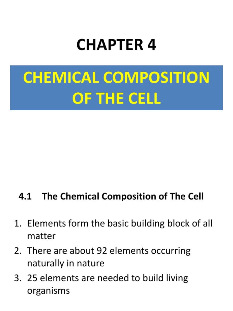 Chemical Composition of Cells Explained | PDF | Nucleic Acids | Dna