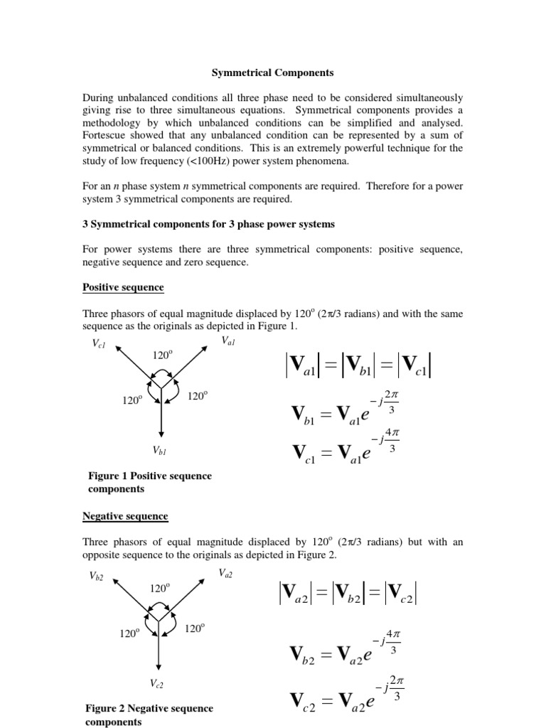 Symmetrical Components in Power Systems | PDF | Mathematical Analysis ...