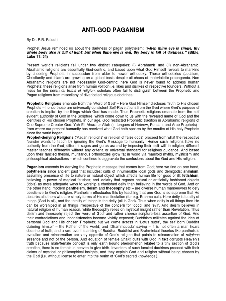 Anti-God Paganism | PDF | Satan | Polytheism