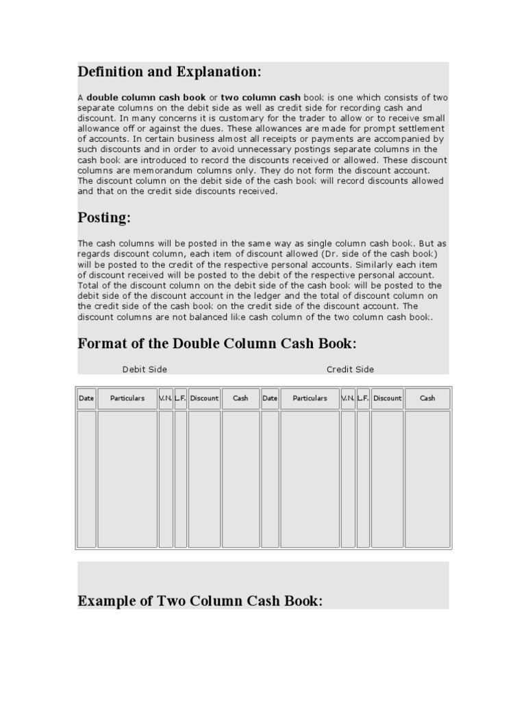 Cash Book Example | Bookkeeping | Corporate Jargon