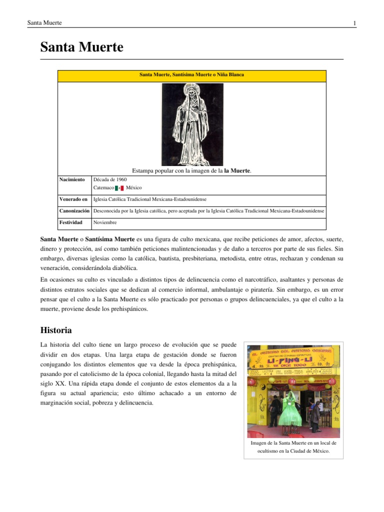 Tema (La Santa Muerte) | PDF | Religión y creencia