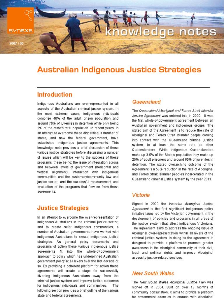 2007 05 Australian Indigenous Justice Strategies - Synexe Knowledge ...
