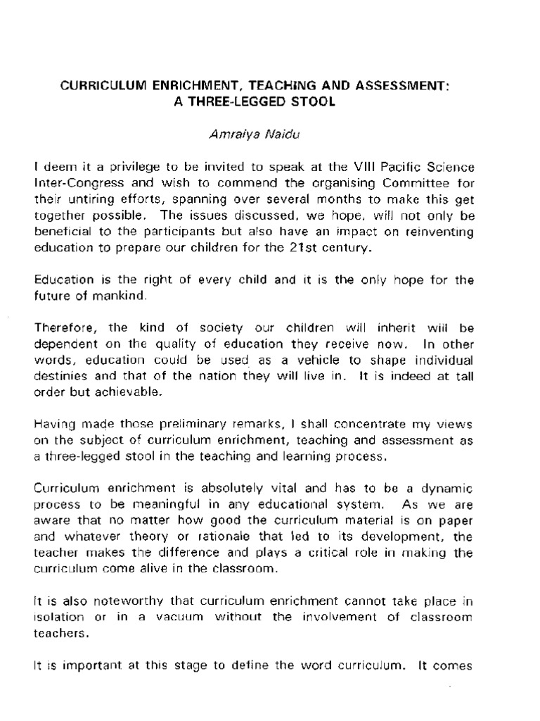 Curriculum Enrichment | PDF | Teachers | Curriculum