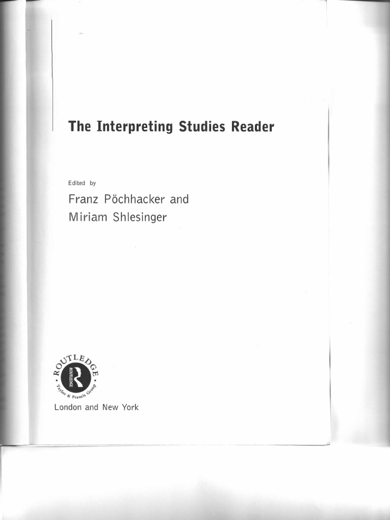 The Interpreting Studies Reader - Introduction | PDF